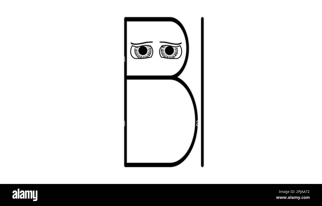 Signature capital letters BI, design cartoon eye Stock Photo - Alamy