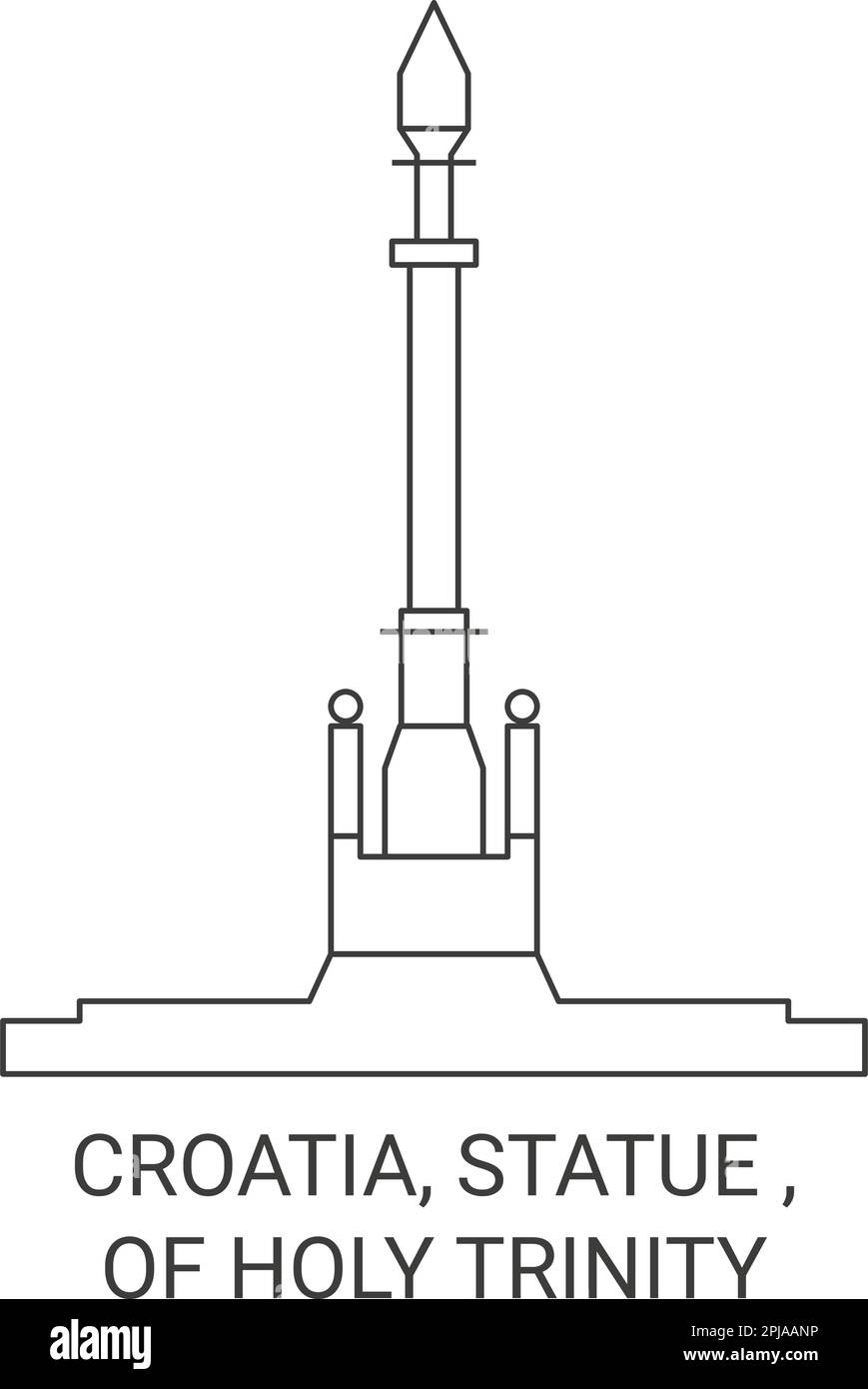 Croatia, Statue , Of Holy Trinity travel landmark vector illustration ...