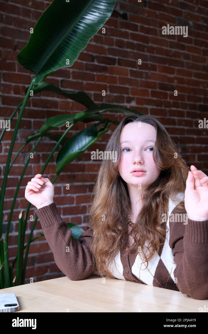 Photo adorable cheerful lady hi-res stock photography and images - Alamy