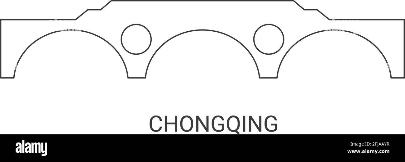 China, Chongqing travel landmark vector illustration Stock Vector Image ...