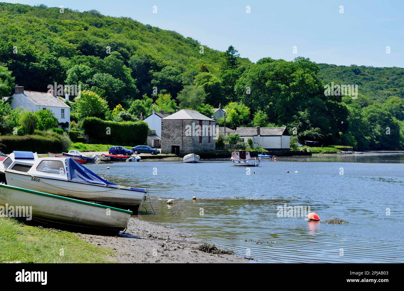 A late spring day with the tide in at Lerryn a village on the Lerryn ...