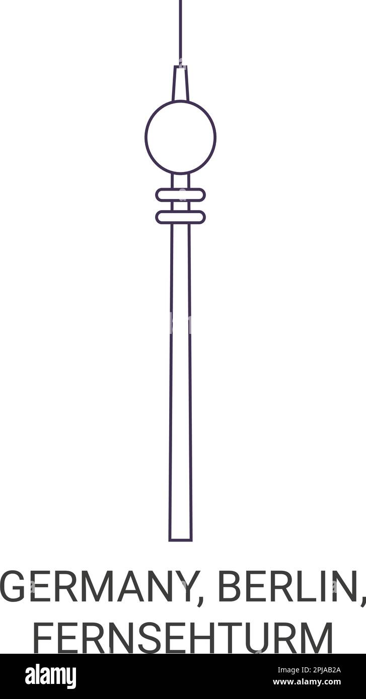 Germany, Berlin, Fernsehturm travel landmark vector illustration Stock ...