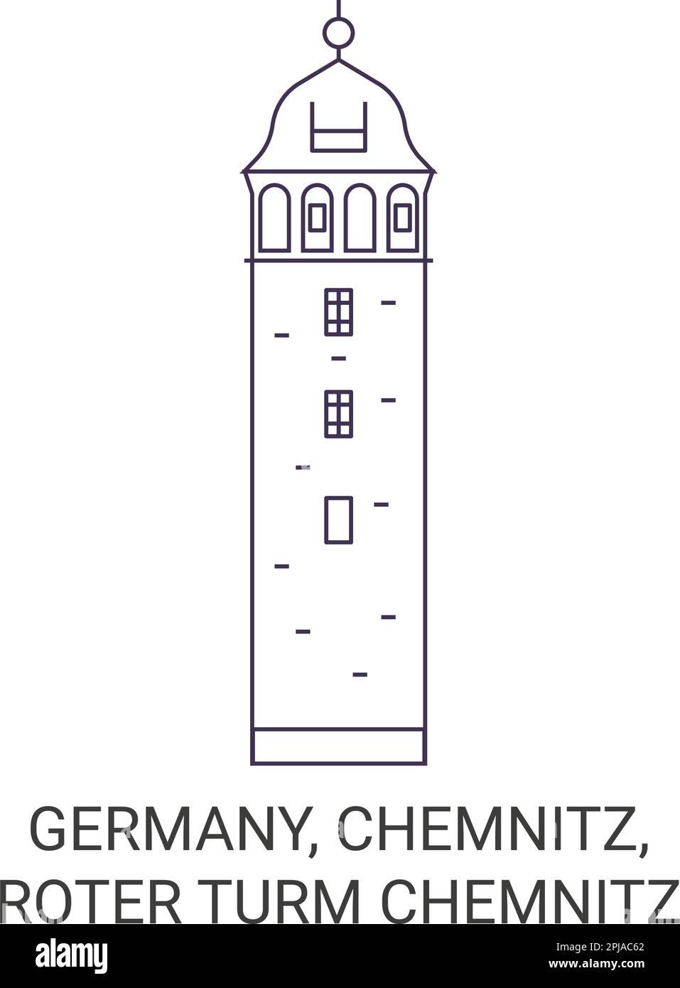 Germany, Chemnitz, Roter Turm Chemnitz travel landmark vector ...