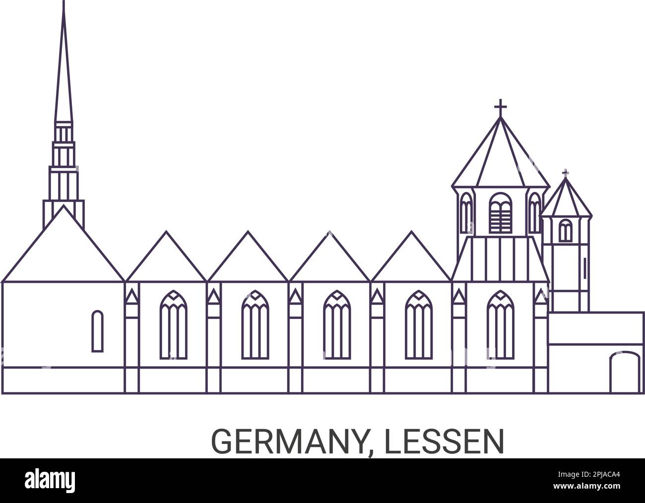 Germany, Lessen travel landmark vector illustration Stock Vector Image ...