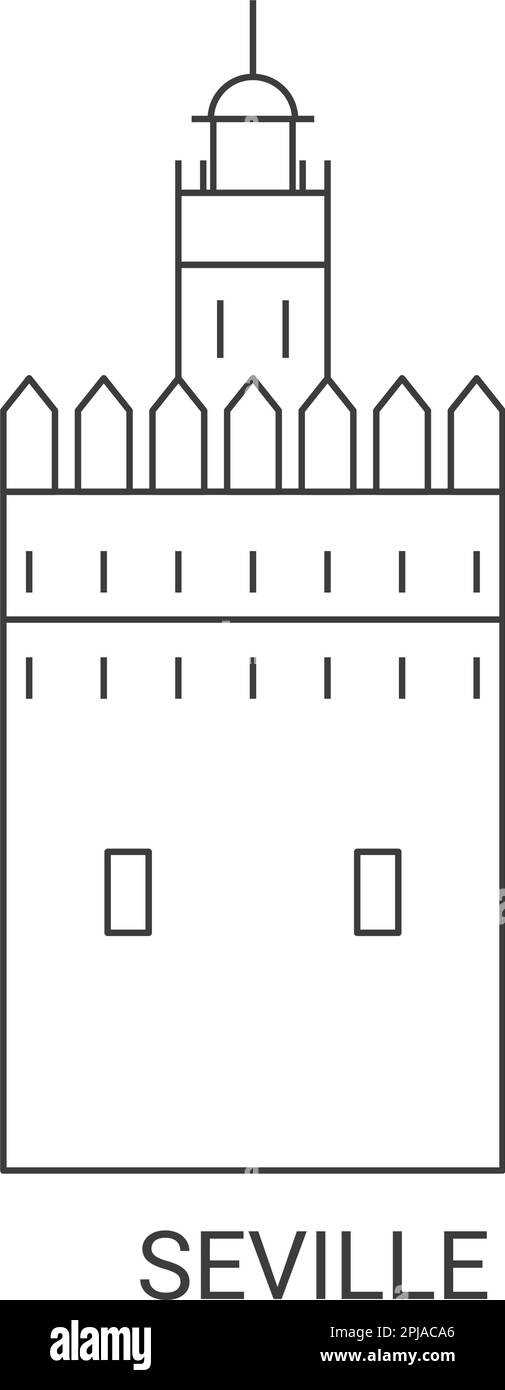 Spain, Seville travel landmark vector illustration Stock Vector Image ...