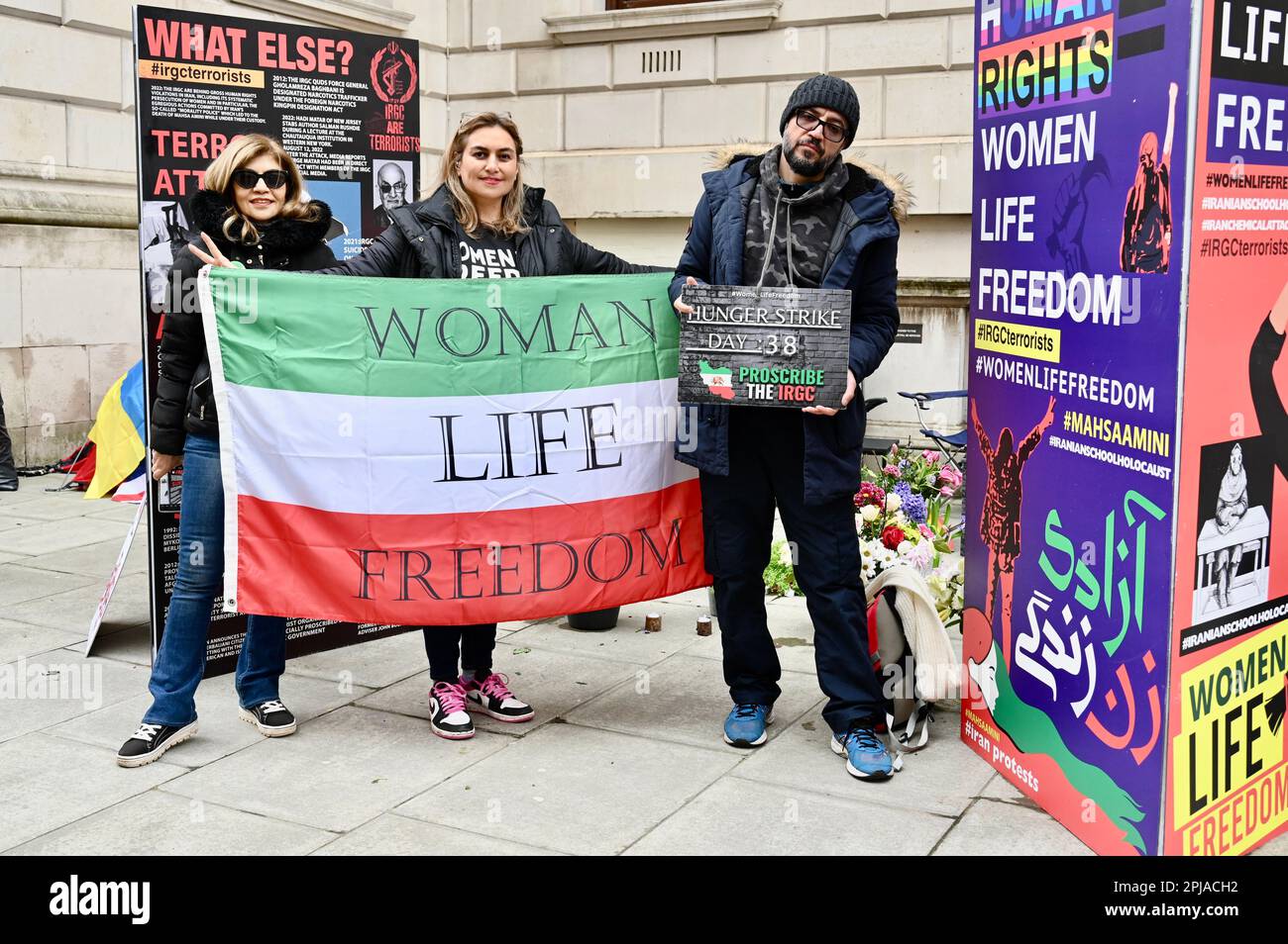 London, UK. Vahid Beheshti on day 38 of his hunger strike opposite the ...