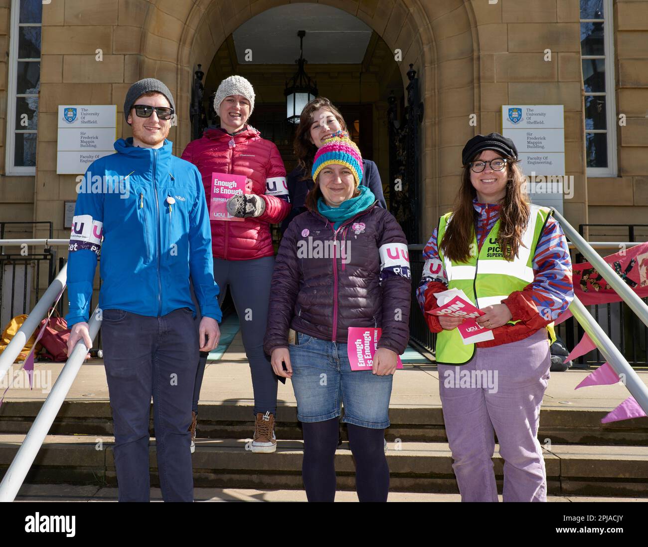 University of Sheffield staff picketing the Sir Frederick Mappin ...