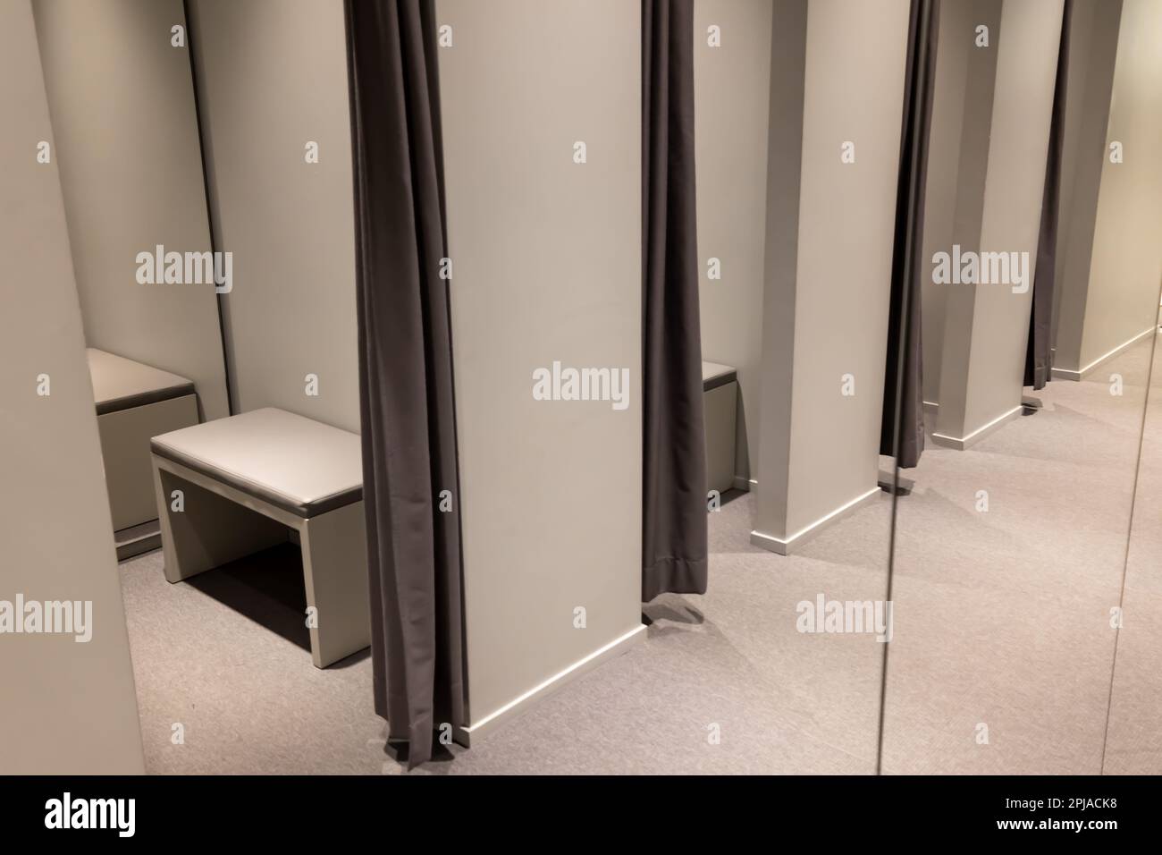 Empty Illuminated Infinity Fitting Room in Switzerland Stock Photo - Alamy