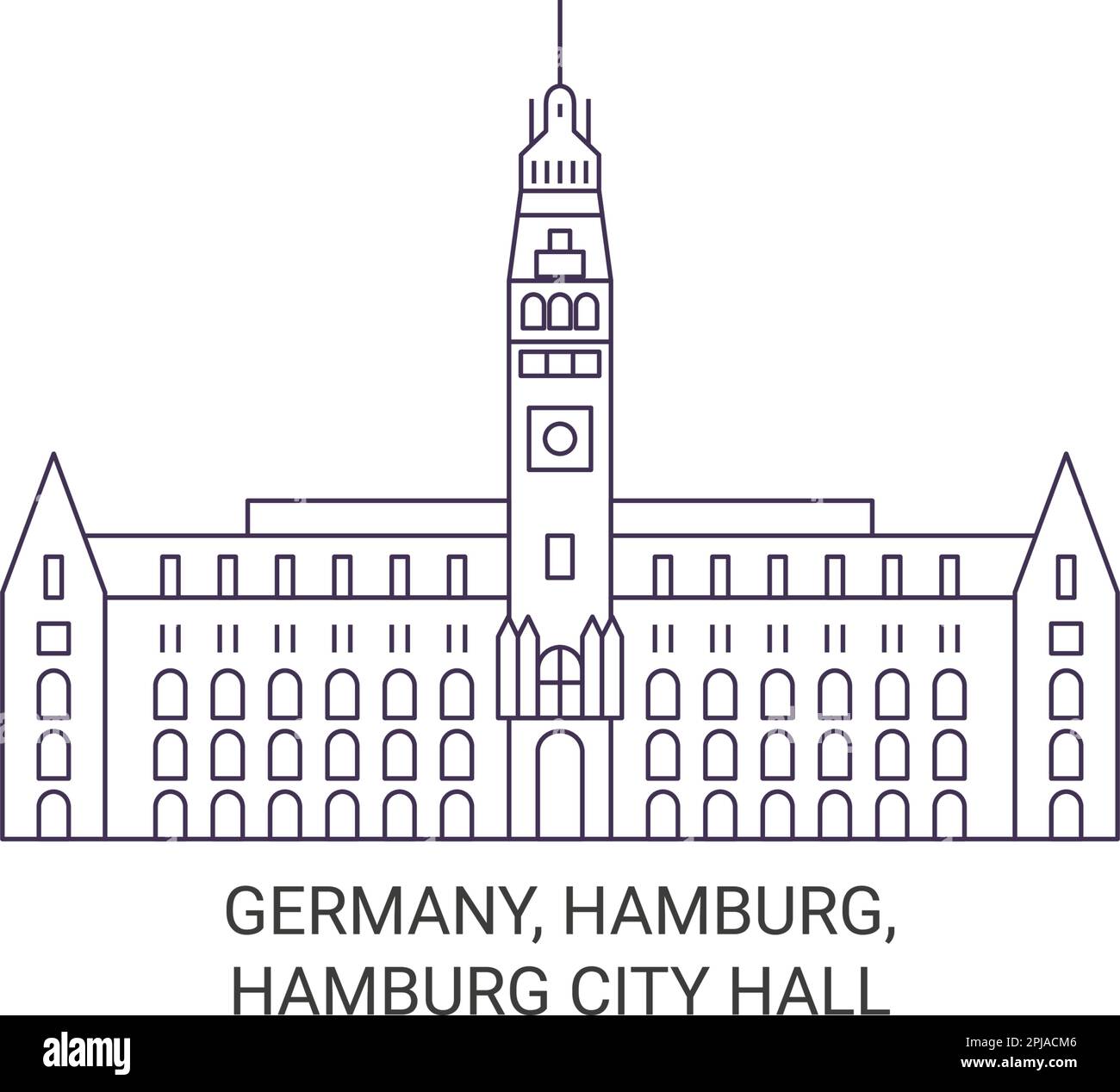 Germany, Hamburg, Hamburg City Hall travel landmark vector illustration Stock Vector Image & Art ...