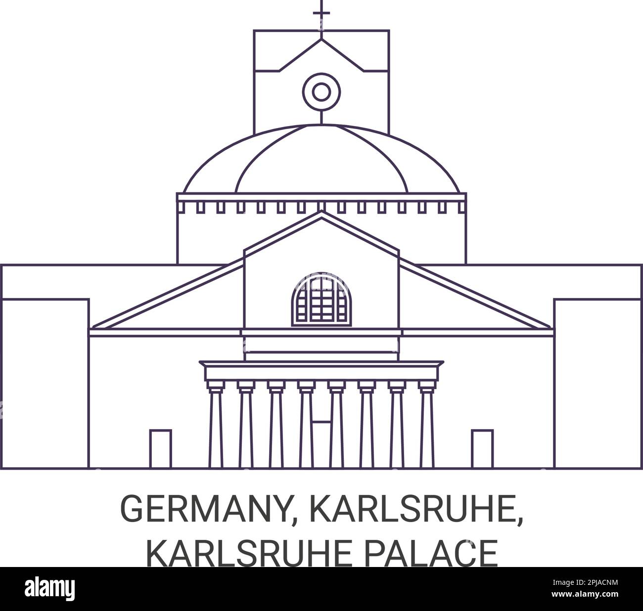 Germany, Karlsruhe, Karlsruhe Palace travel landmark vector ...