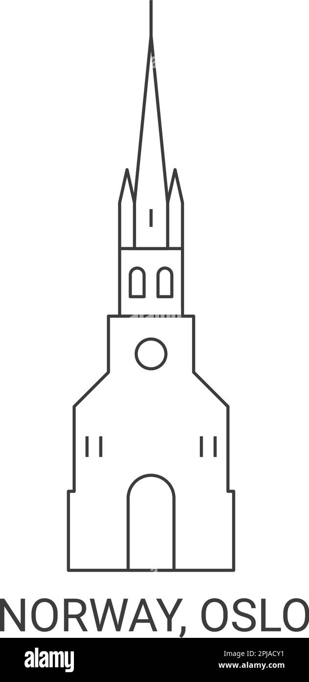 Norway, Oslo travel landmark vector illustration Stock Vector Image ...