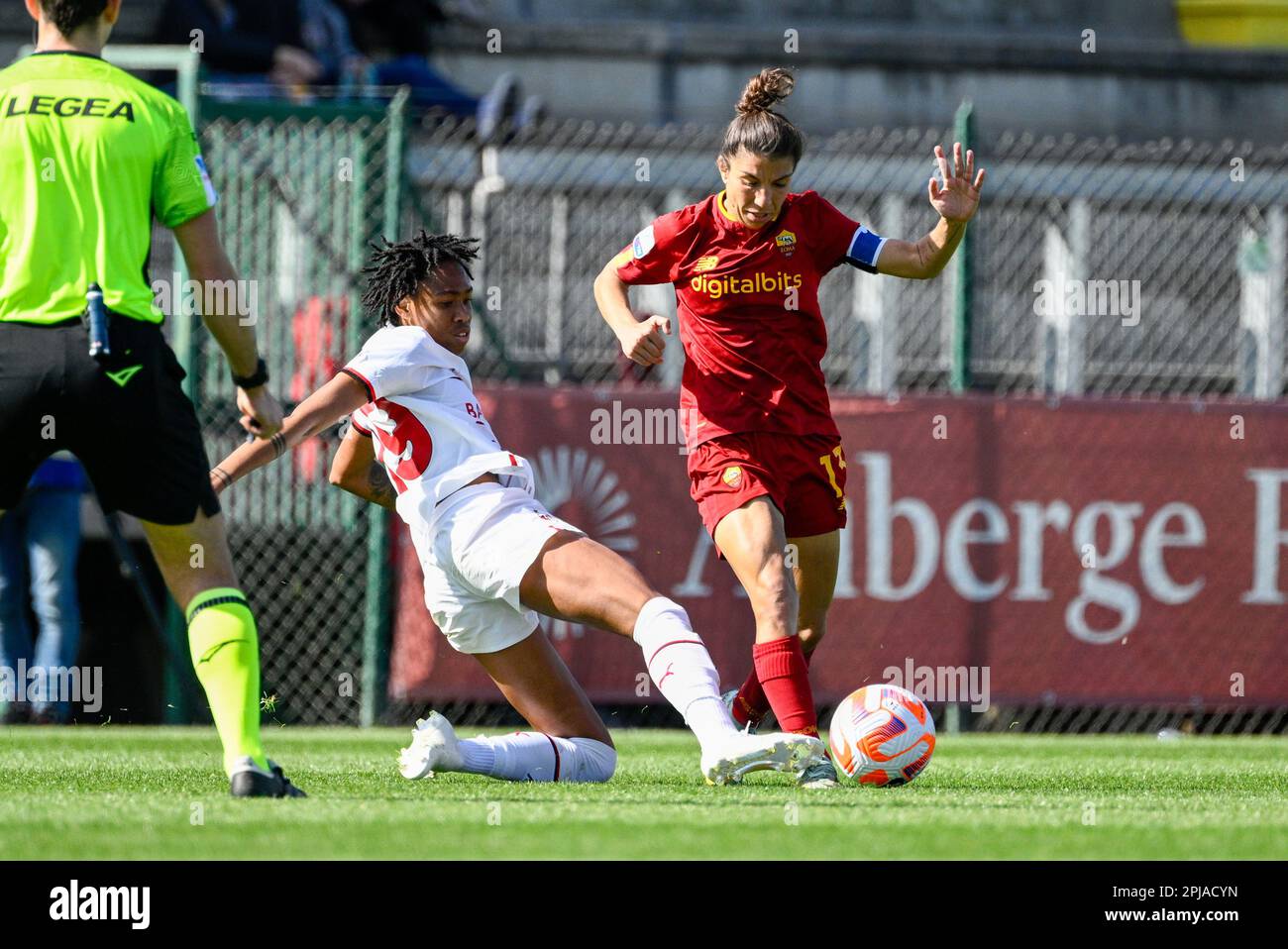 Rome, Italy. 01st Apr, 2023. Lindsey Thomas (AC Milan) Elisa Bartoli ...