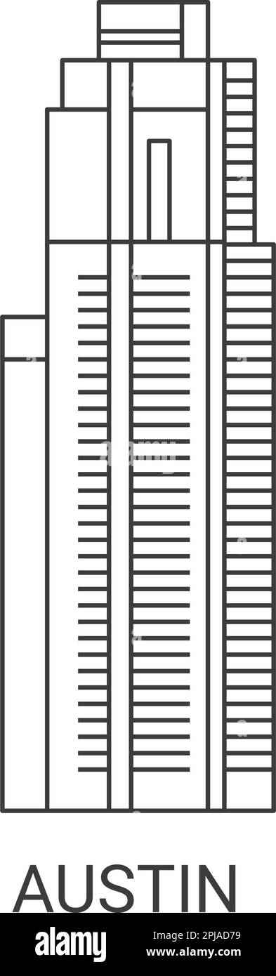 Usa, Austin travel landmark vector illustration Stock Vector Image ...