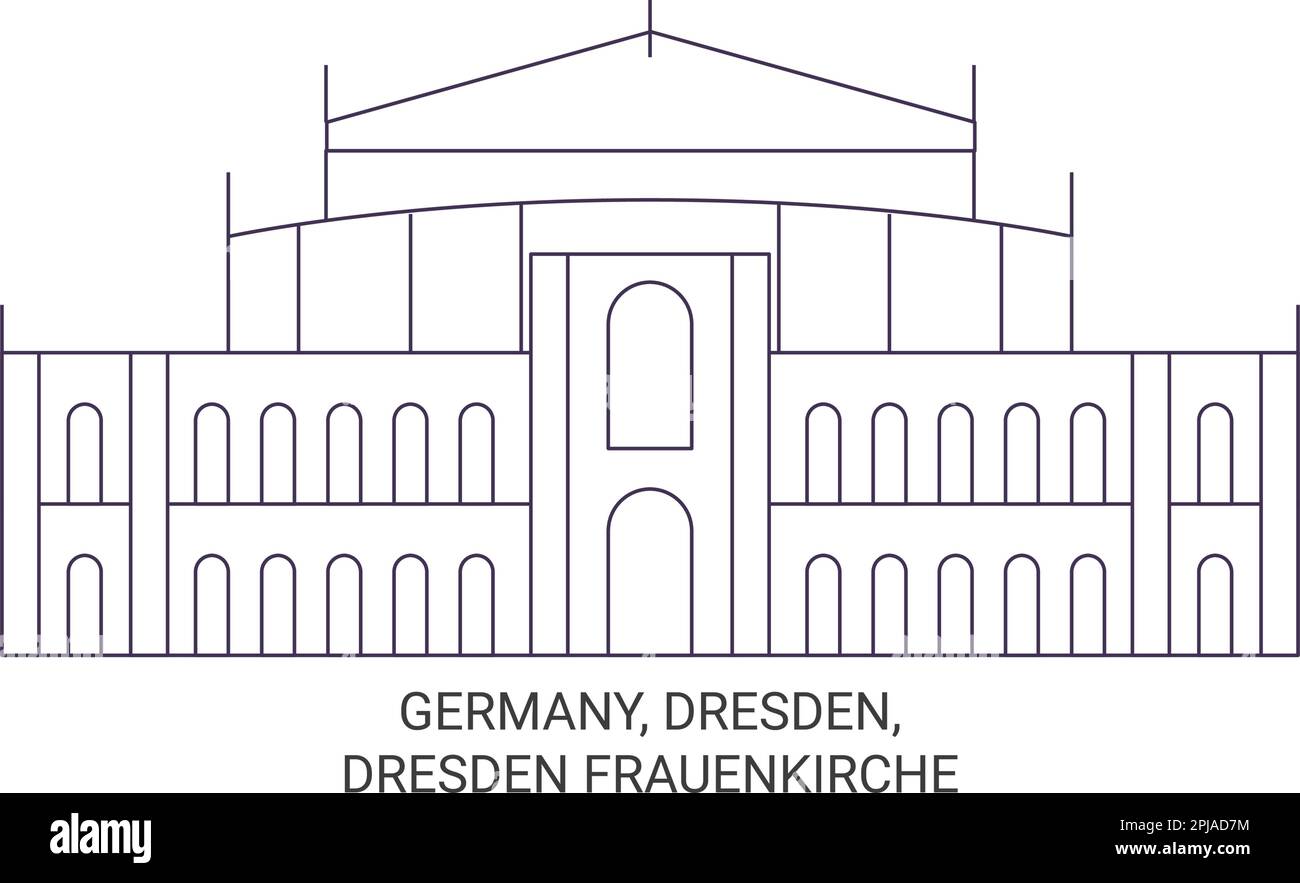 Germany, Dresden, Dresden Frauenkirche travel landmark vector ...