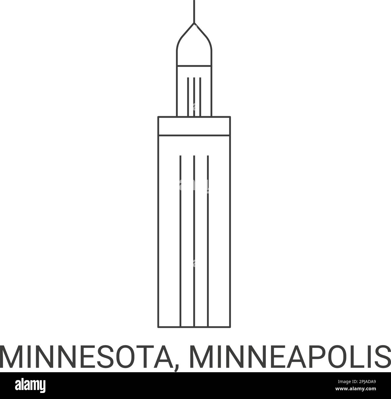United States, Minnesota, Minneapolis travel landmark vector ...