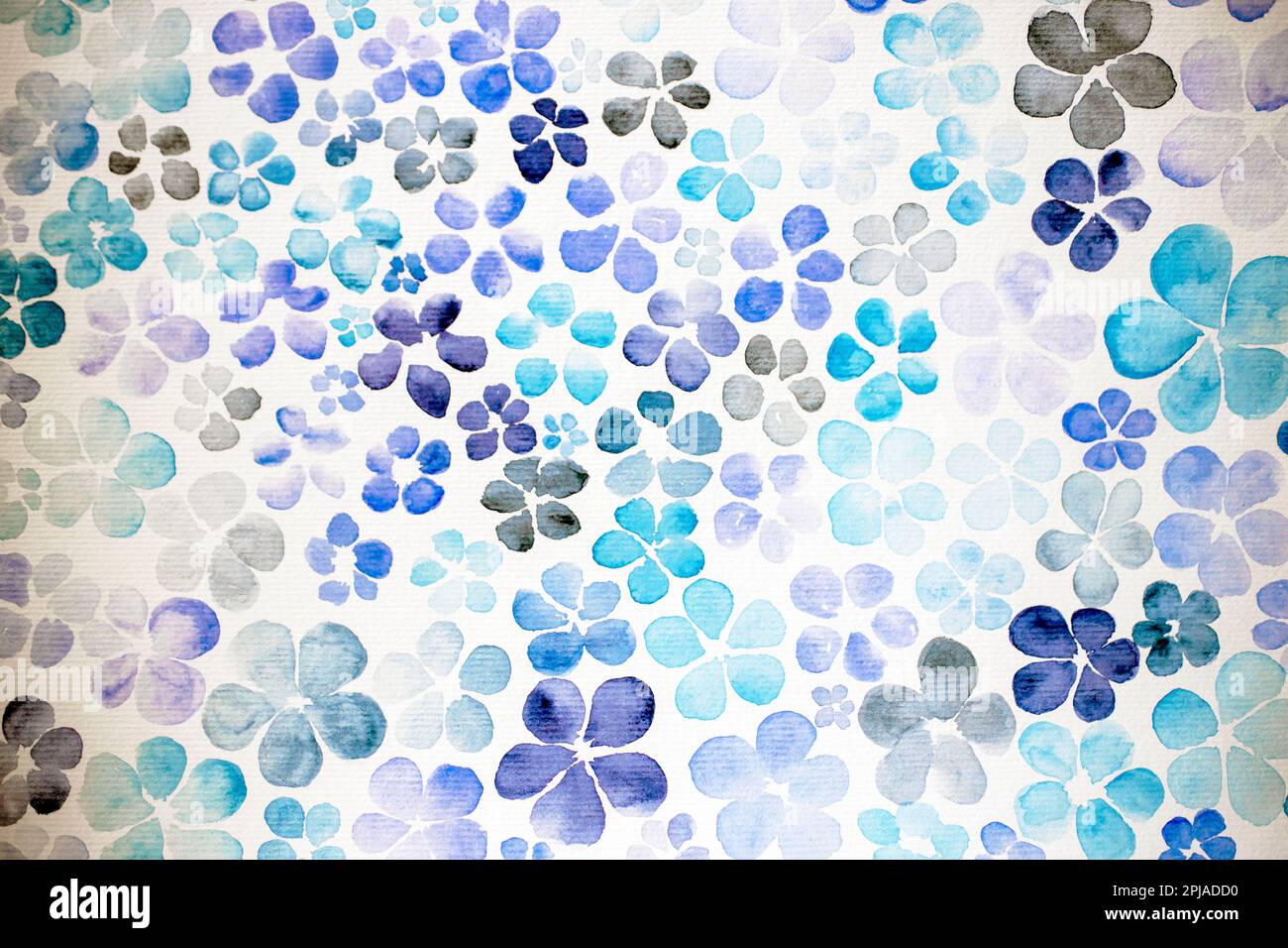 Watercolor glade blue flowers of different shades background Stock ...
