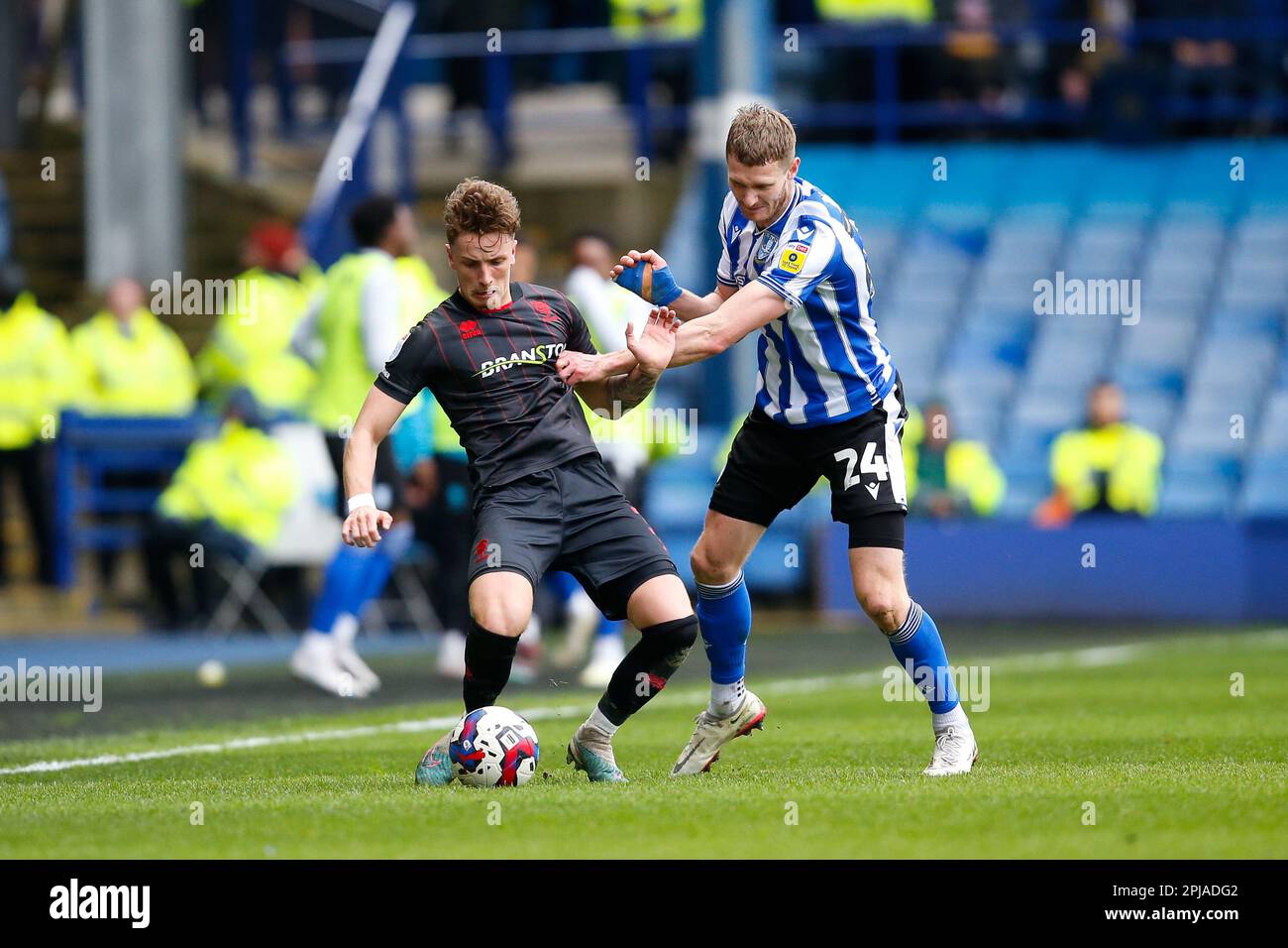 Michael Smith #24 of Sheffield Wednesday and Harry Boyes #3 of Lincoln ...