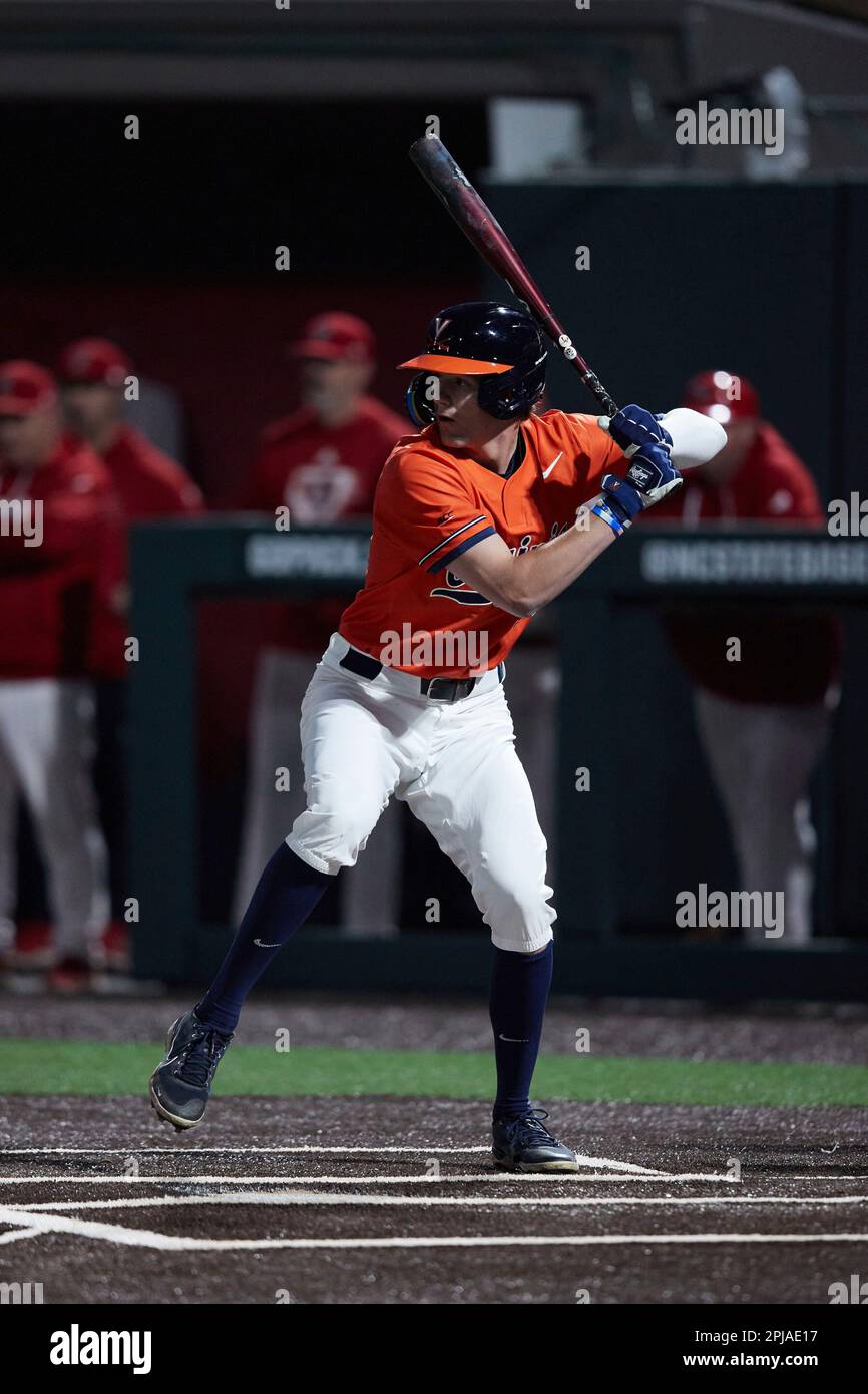 Harrison Didawick (34) of the Virginia Cavaliers at bat against the ...