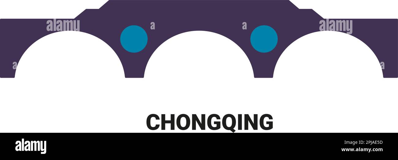 China, Chongqing travel landmark vector illustration Stock Vector Image ...