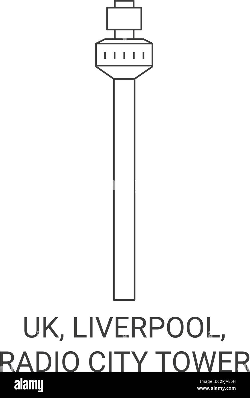 England, Liverpool, Radio City Tower travel landmark vector ...