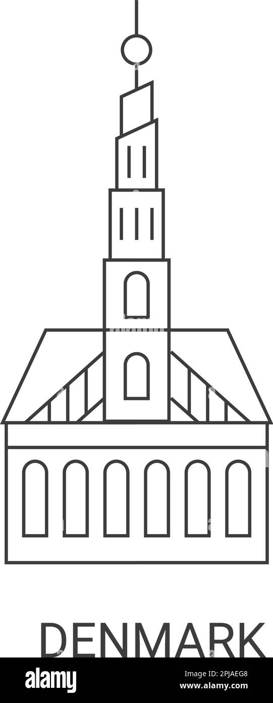 Denmark travel landmark vector illustration Stock Vector Image & Art ...
