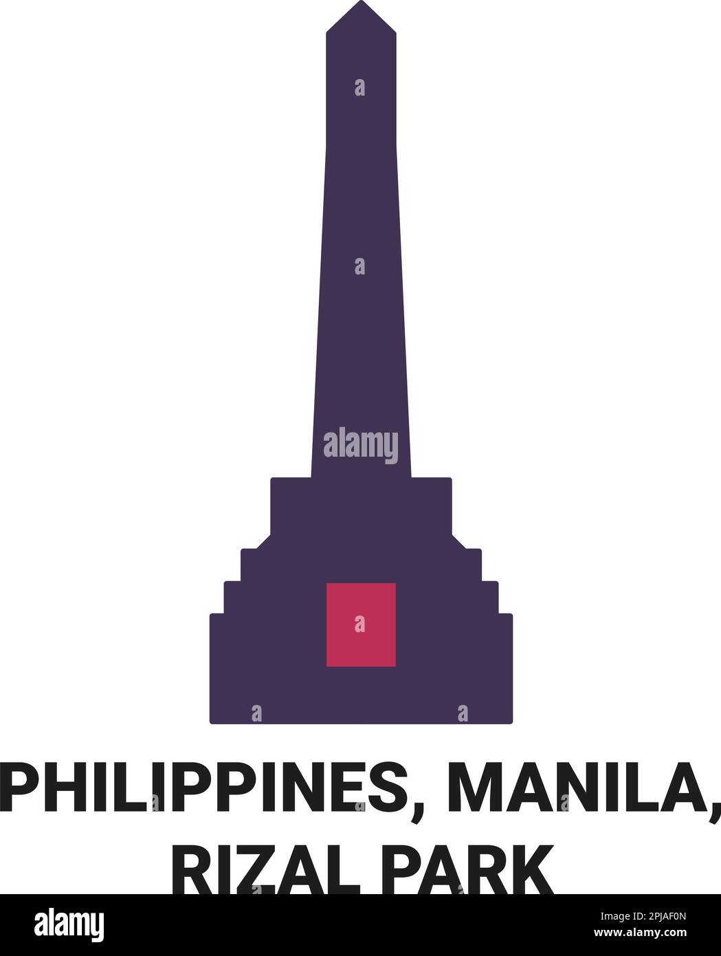 Philippines, Manila, Rizal Park travel landmark vector illustration ...