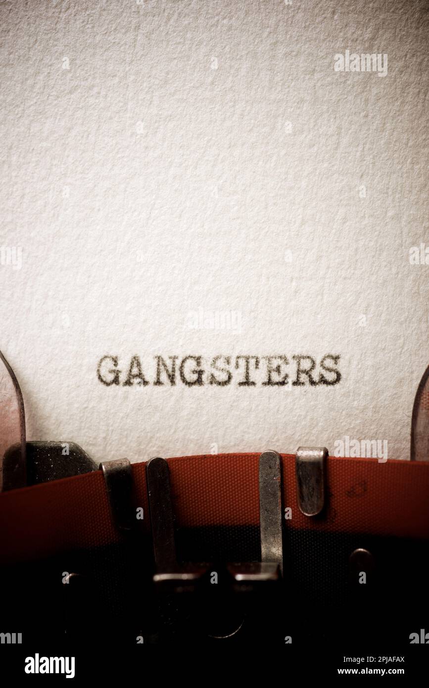 gangsters word written with a typewriter Stock Photo - Alamy