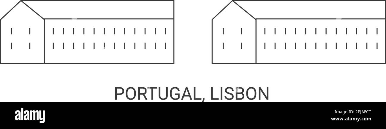 Portugal, Lisbon travel landmark vector illustration Stock Vector Image ...