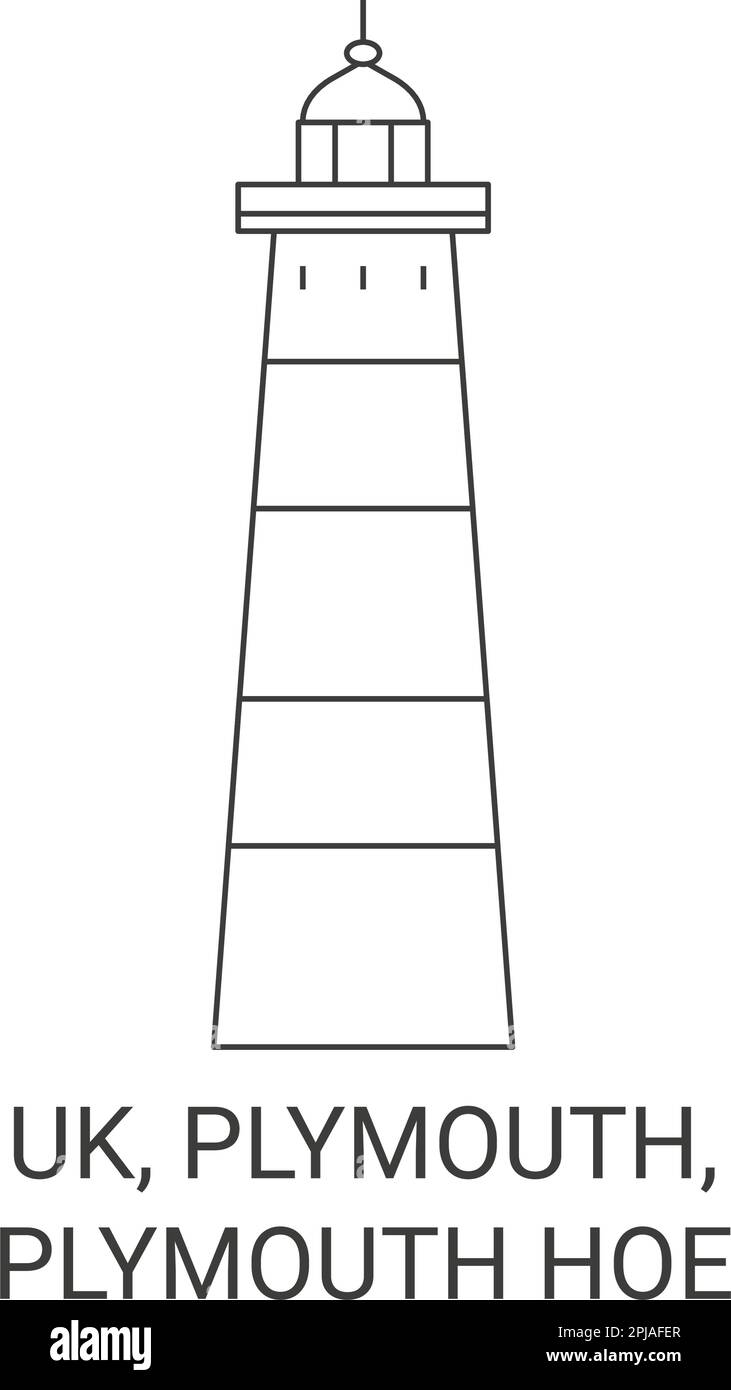 England, Plymouth, Plymouth Hoe travel landmark vector illustration ...