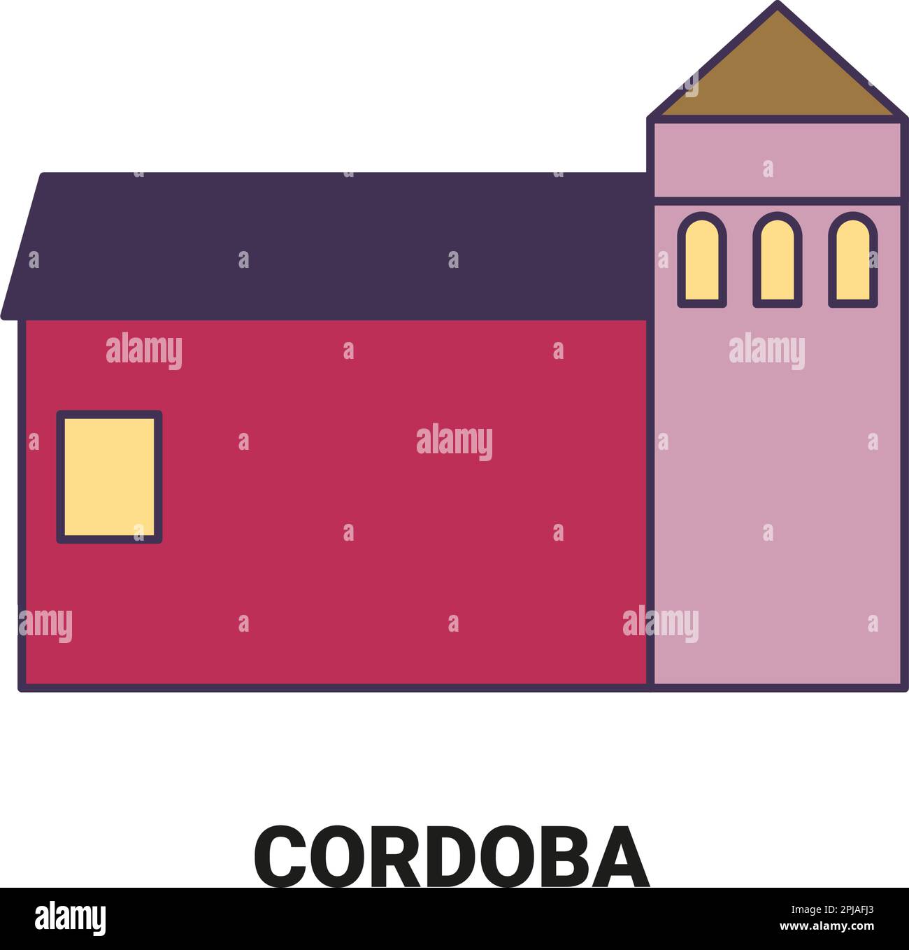 Spain, Cordoba travel landmark vector illustration Stock Vector Image ...