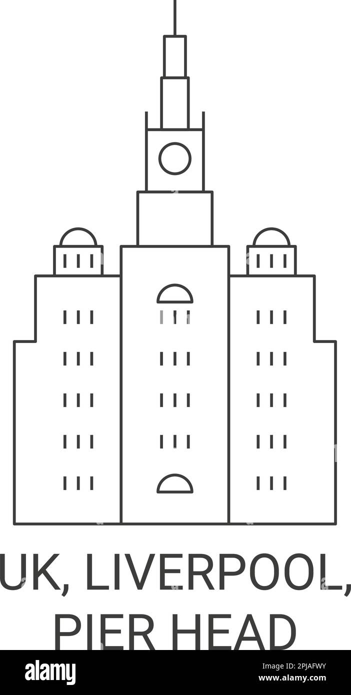 England, Liverpool, Pier Head travel landmark vector illustration Stock ...