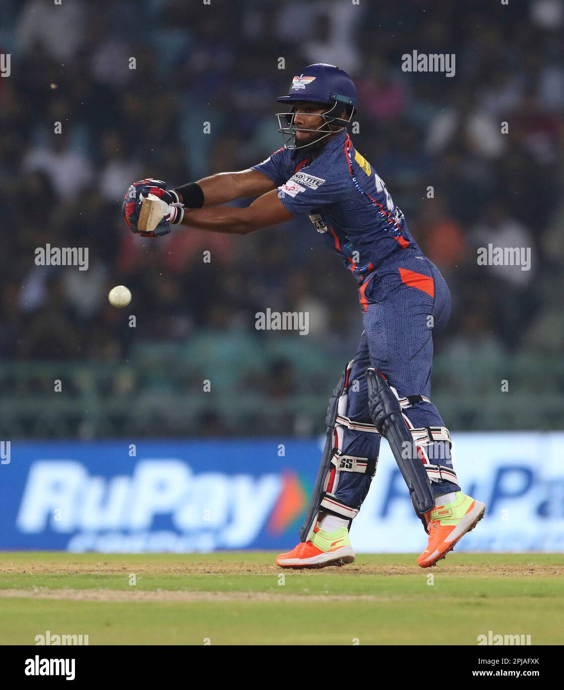 Nicholas Pooran of Lucknow Super Giants bats during the Indian Premier ...
