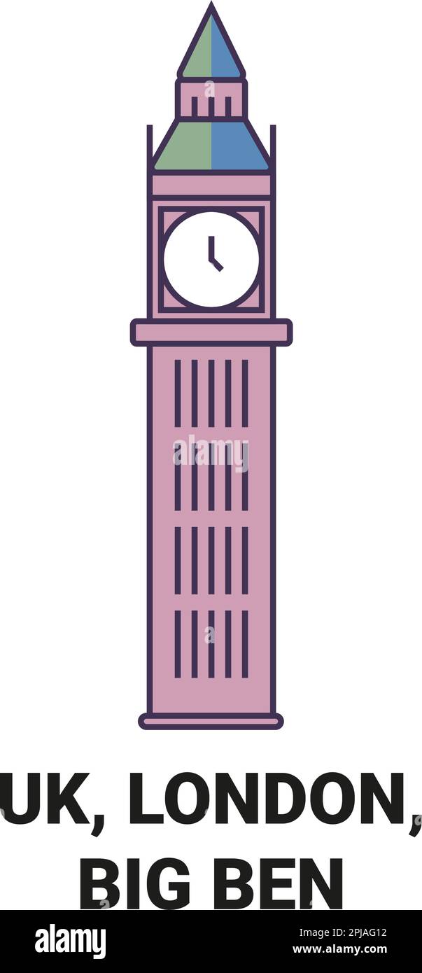 England, London, Big Ben travel landmark vector illustration Stock ...