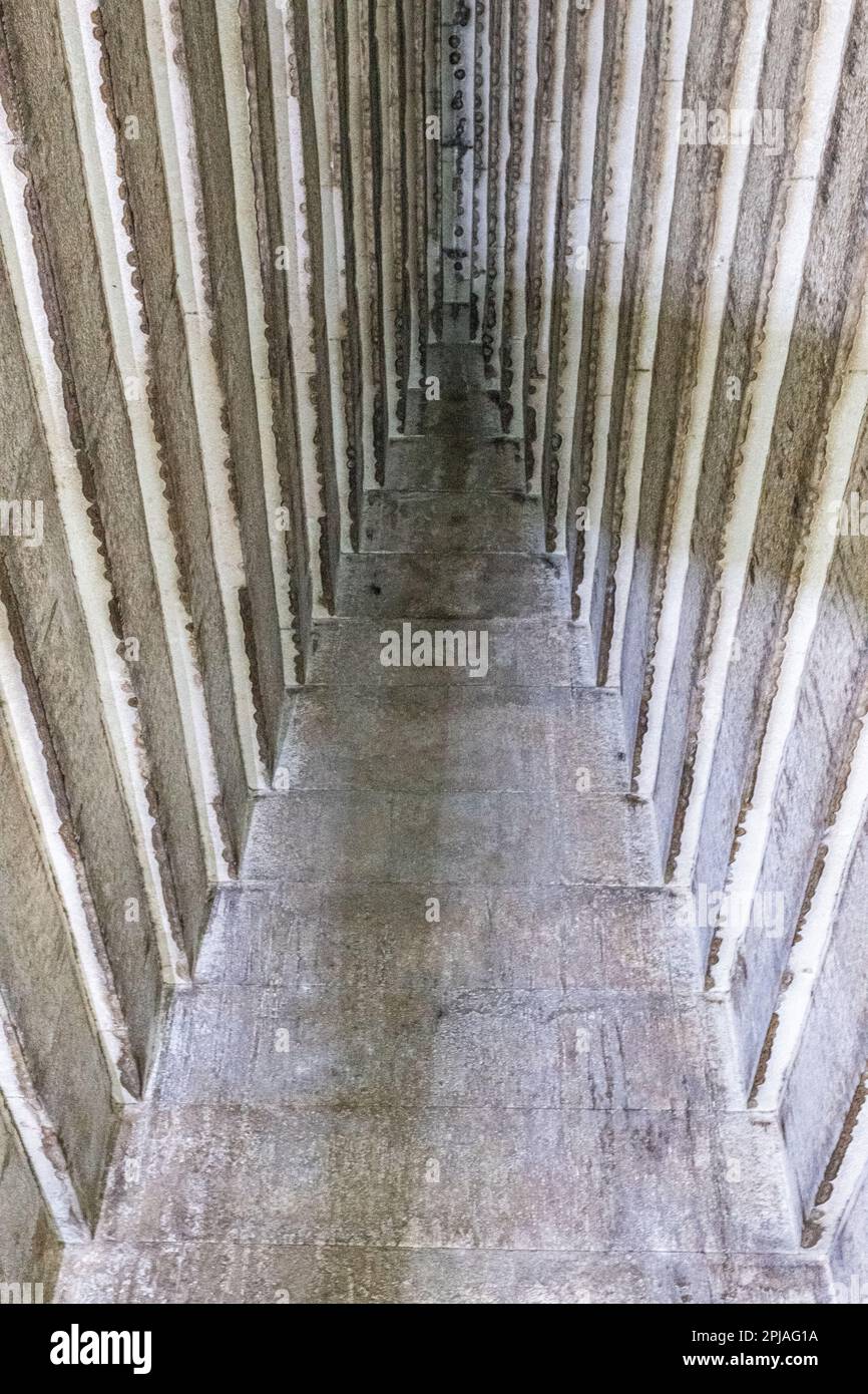 The ceiling/roof of a chamber inside the Red Pyramid in the necropolis ...