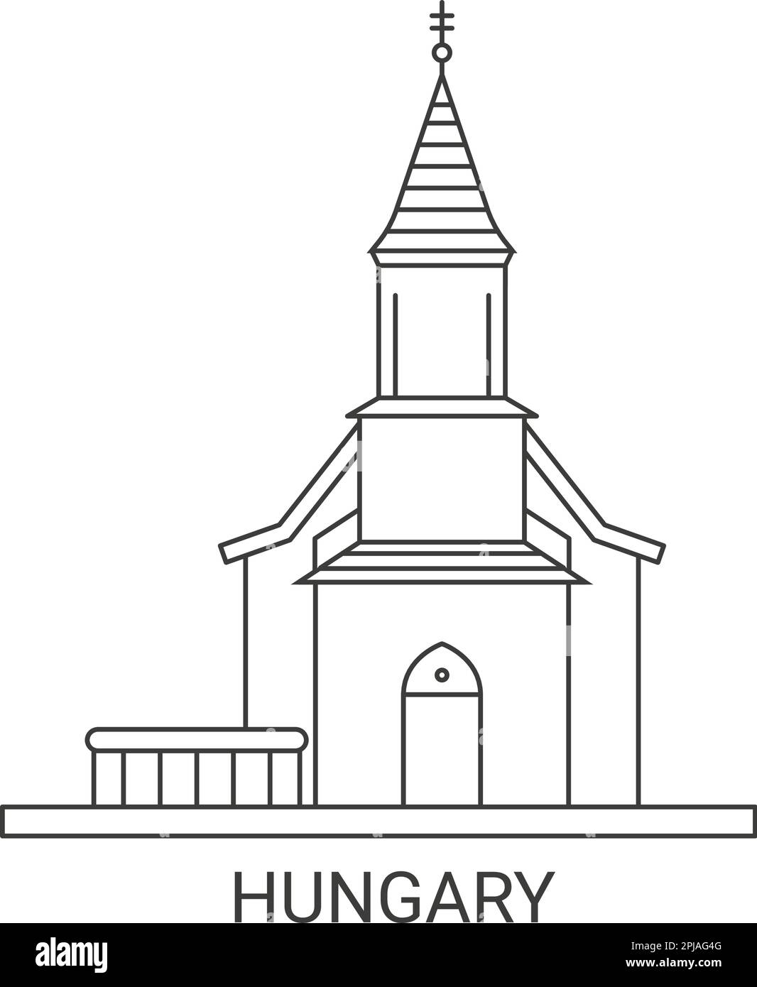 Hungary, travel landmark vector illustration Stock Vector Image & Art ...