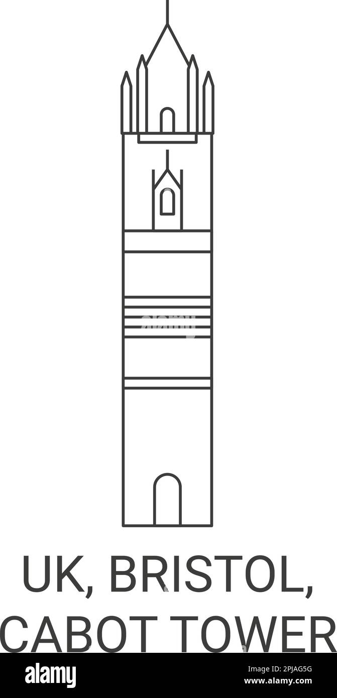England, Bristol, Cabot Tower travel landmark vector illustration Stock ...