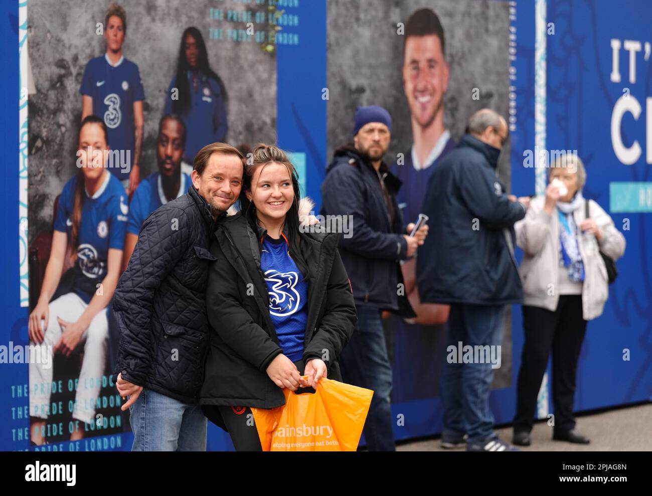 Chelsea fans prior to the Premier League match at Stamford Bridge ...