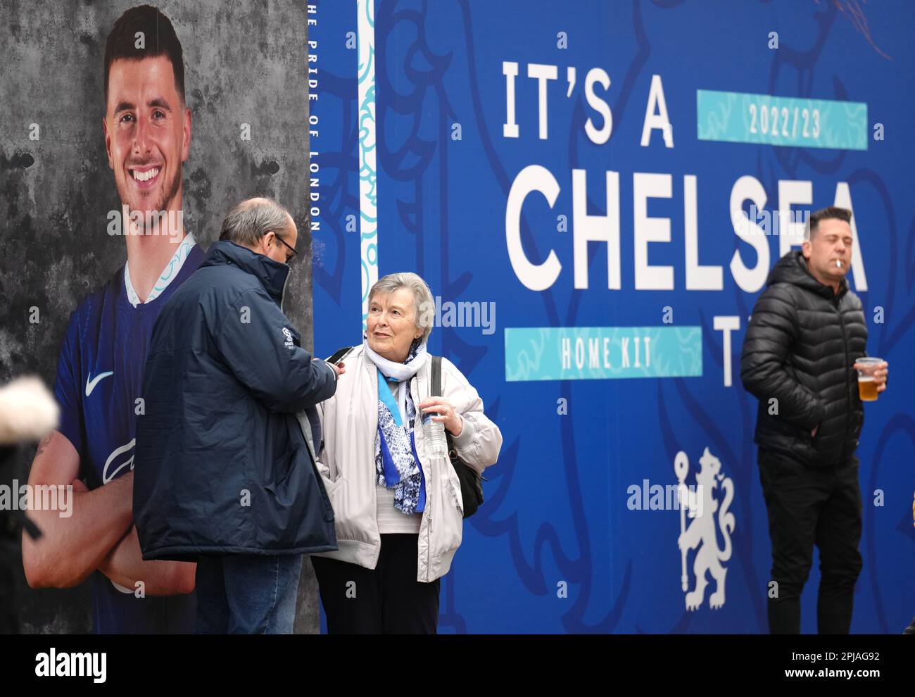 Chelsea fans prior to the Premier League match at Stamford Bridge ...