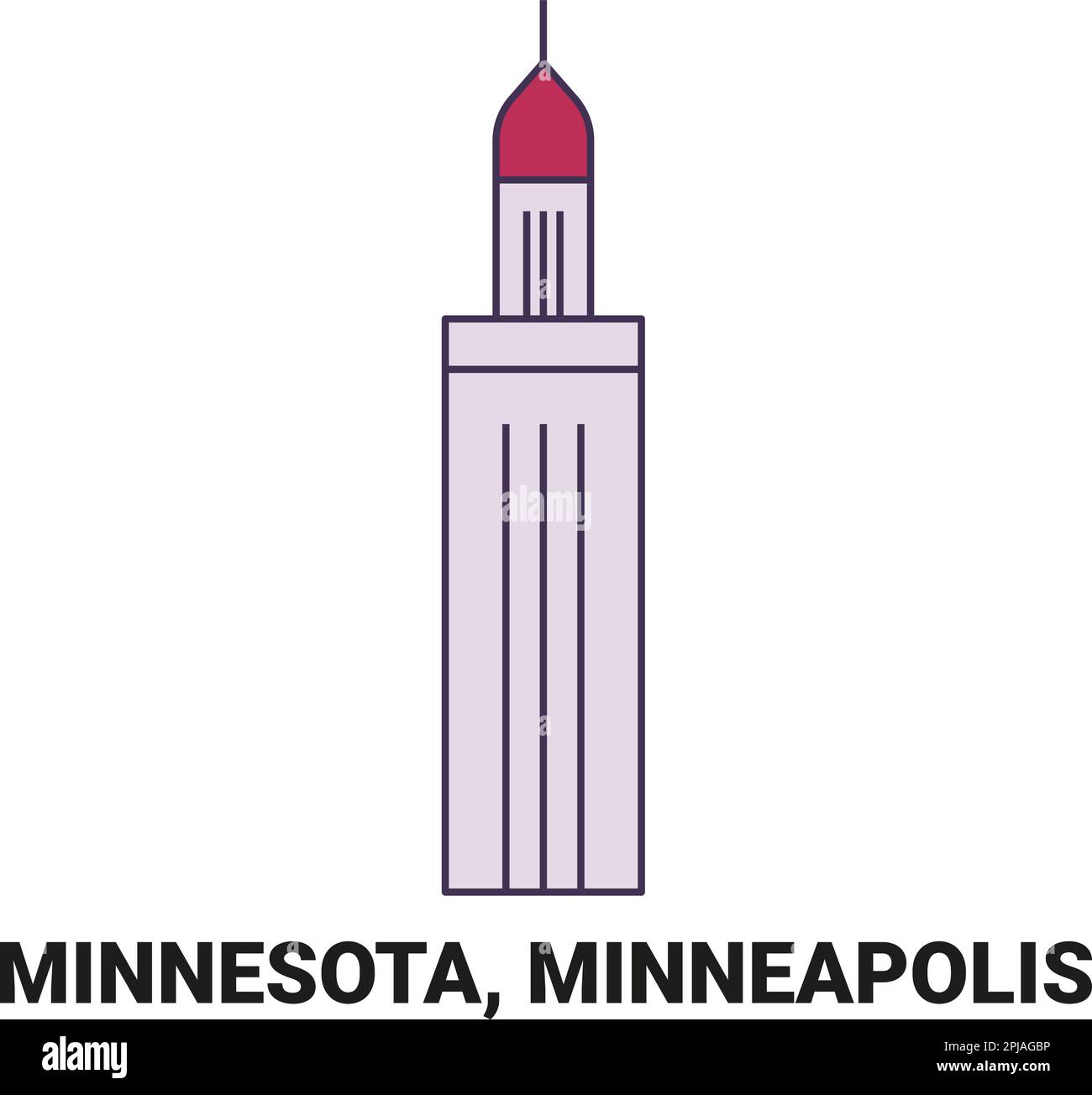 United States, Minnesota, Minneapolis travel landmark vector ...