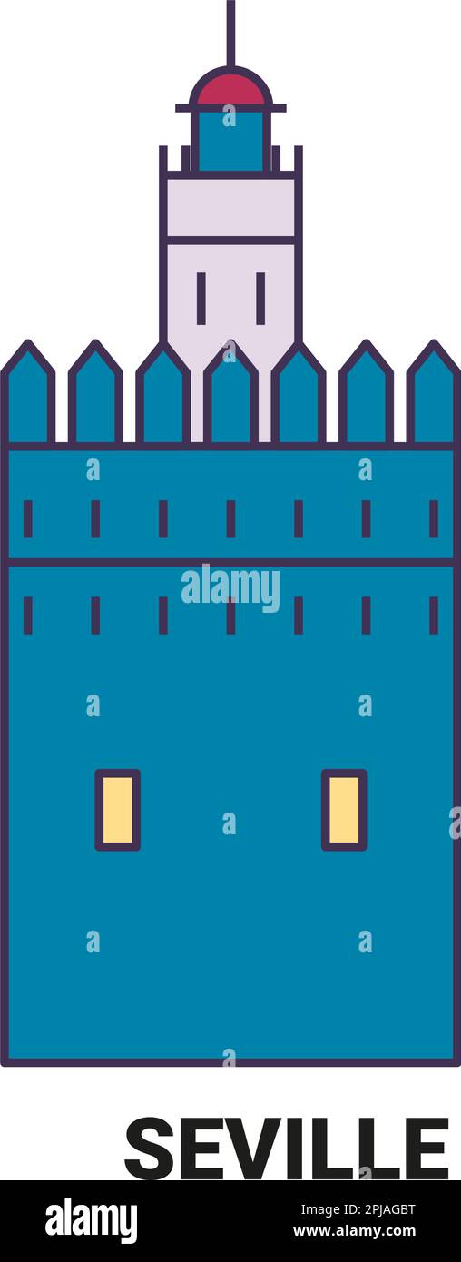 Spain, Seville travel landmark vector illustration Stock Vector Image ...