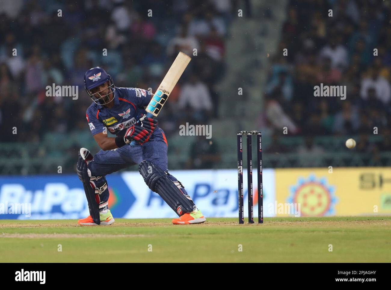 Nicholas Pooran of Lucknow Super Giants bats during the Indian Premier ...