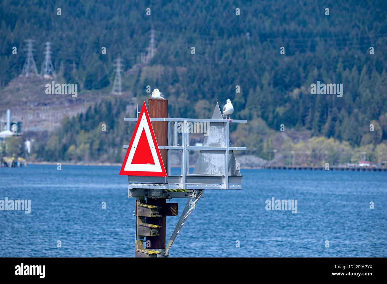 Starboard Daybeacon sign - used as channel marker to indicate the ...