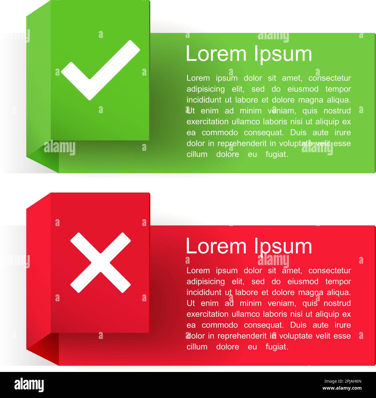 Banners with check and cross symbols, vector eps10 illustration Stock ...