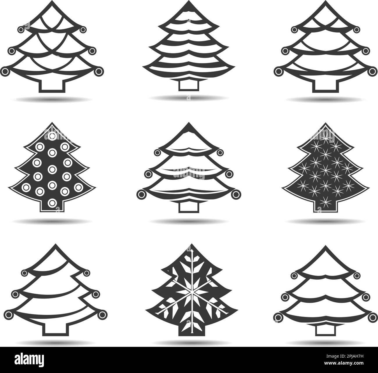 Christmas trees set, vector eps10 illustration Stock Vector Image & Art ...
