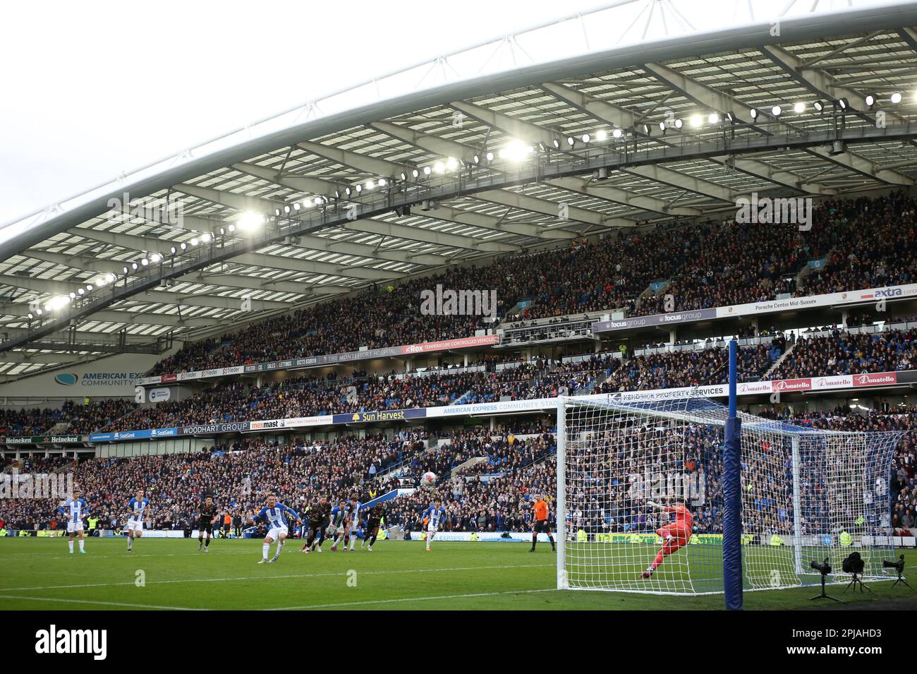 Brighton and Hove Albion's Alexis Mac Allister scores their side's ...