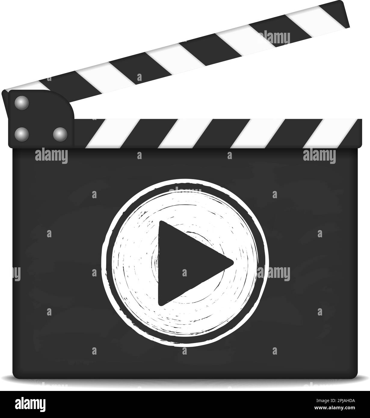 Clapper board with play button, vector eps10 illustration Stock Vector ...