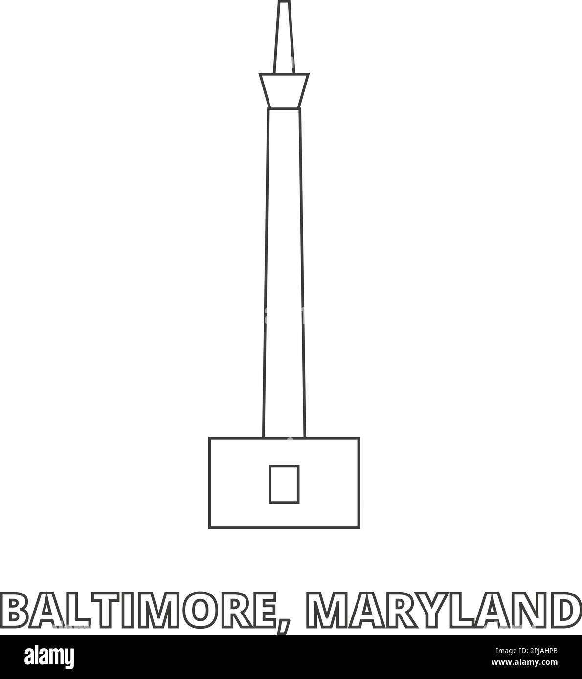 United States, Baltimore, Maryland, Monument travel landmark vector ...