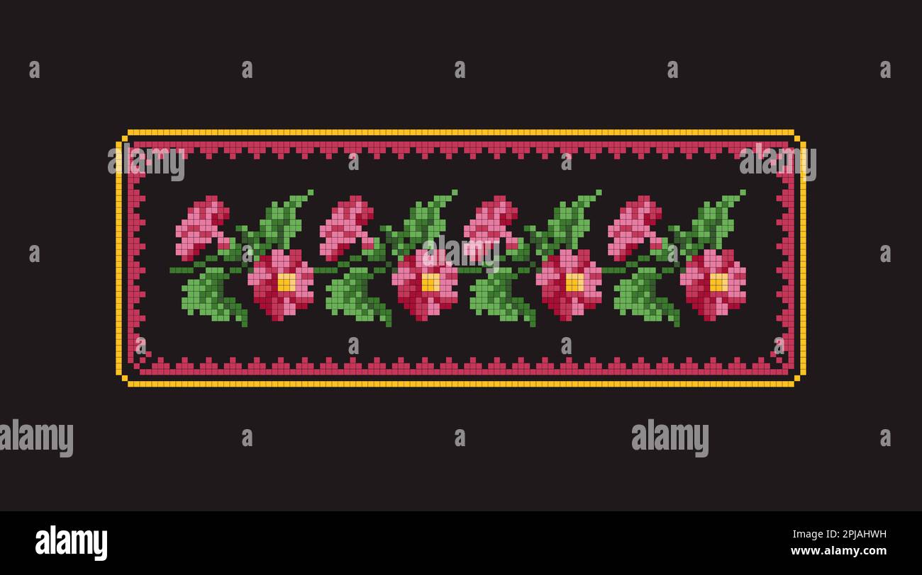 Easy Cross Stitch Floral Border Patterns
