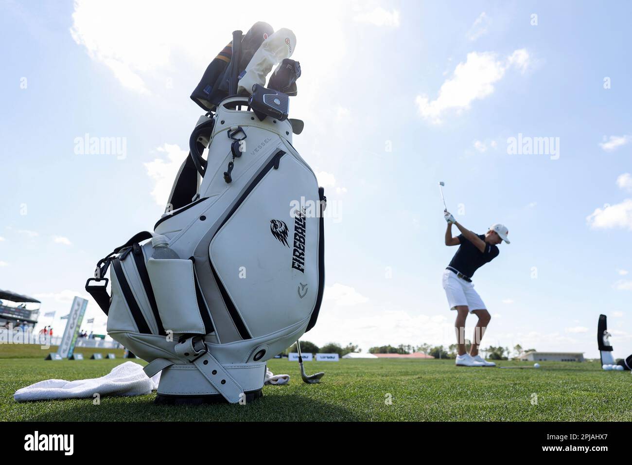 Carlos Ortiz of Fireballs GC seen on the driving range during the ...