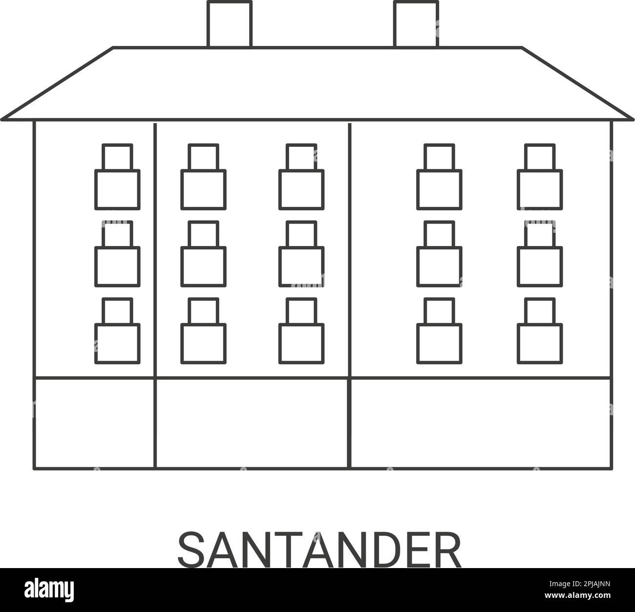 Spain, Santander travel landmark vector illustration Stock Vector Image ...